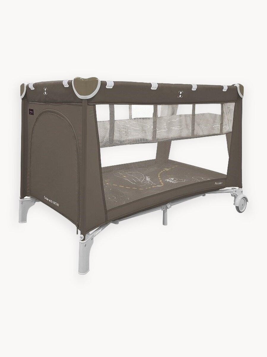 Манеж кровать детский CARRELLO Piccolo+, 2 уровня, складной, 125х65 см, коричневый