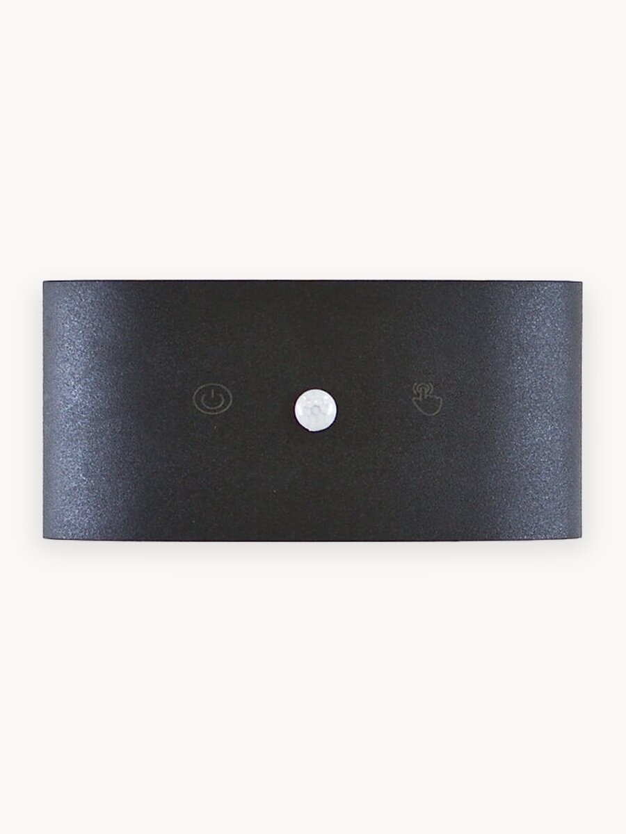 Светильник настенный беспроводной аккумуляторный черный с датчиком движения 6 ватт ламп теплый свет 3000К