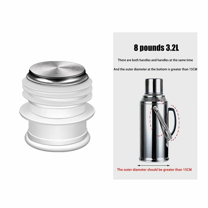 Запасная крышка для термоса JETTING, 3.2L, нержавеющая сталь, силикон, large