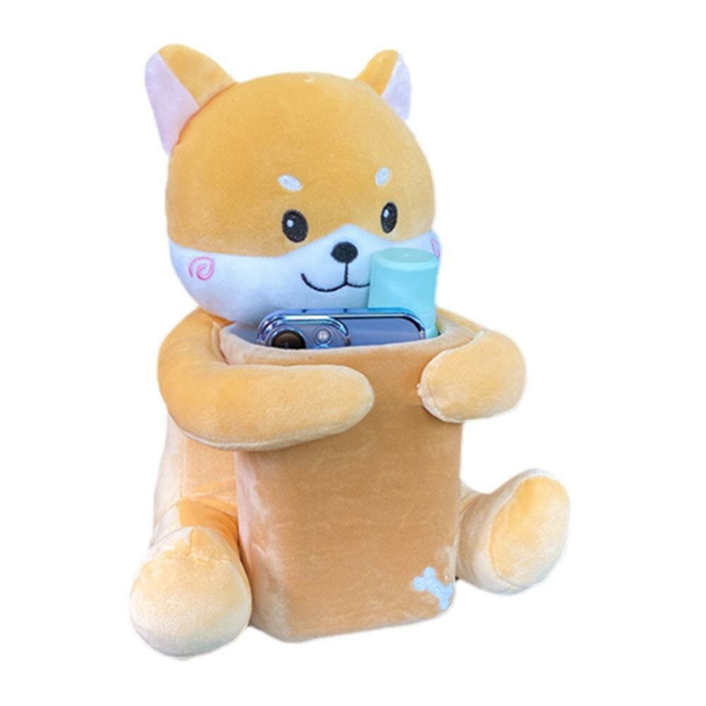 Creative and cute two-in-one car tissue box trash can