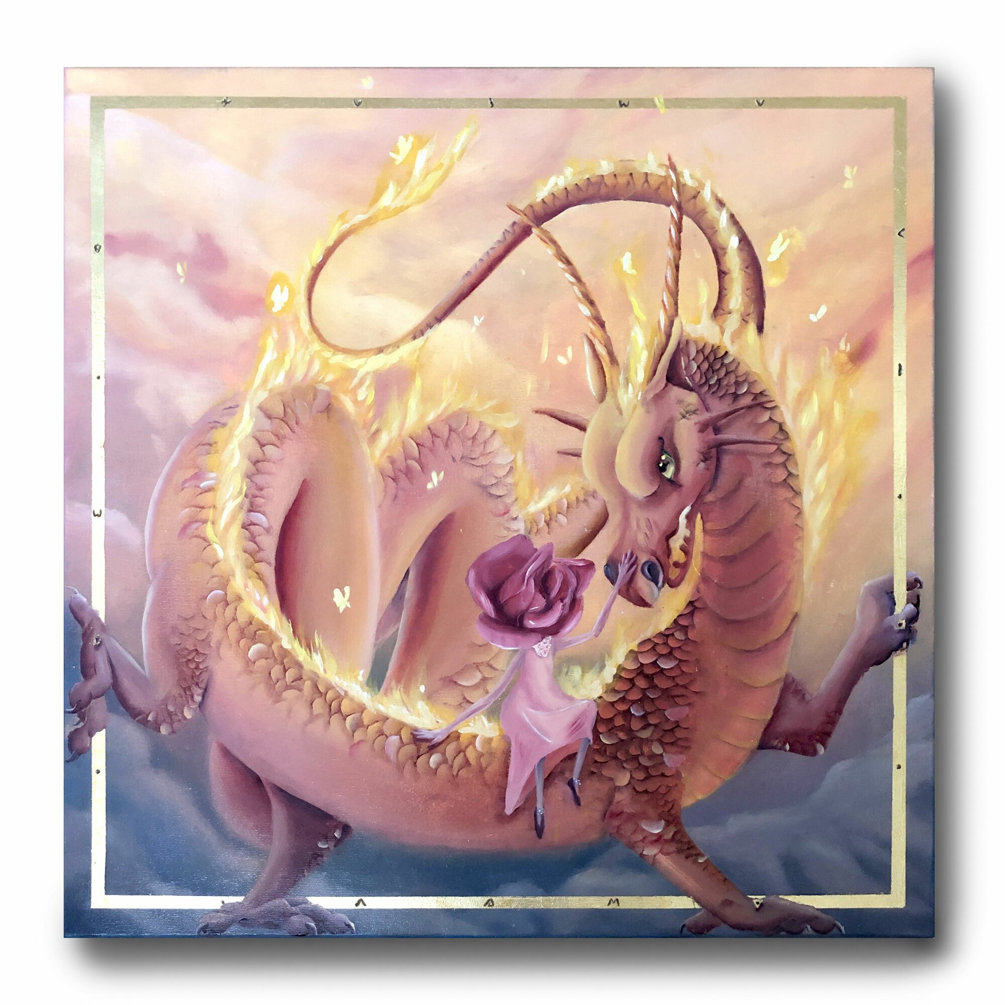 Картина "Мой Дракон", авторская работа Ирины Бутенко, масло, 60x60 см