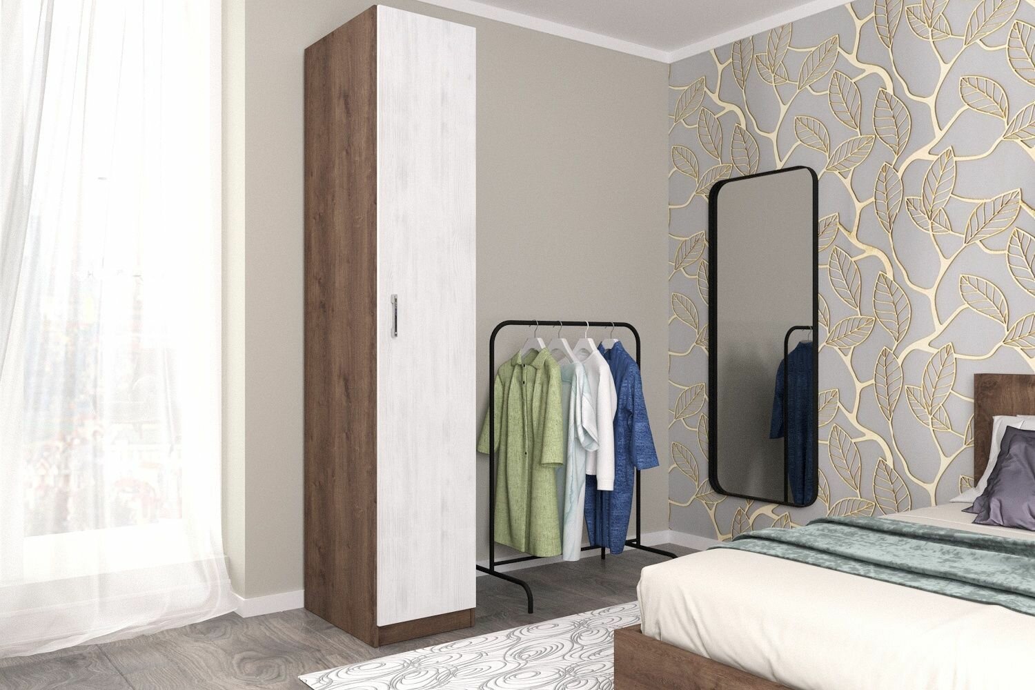 Шкаф Лайф 40*60*240 (одежда) ЛШО-10 Дуб экспрессив/Северное дерево