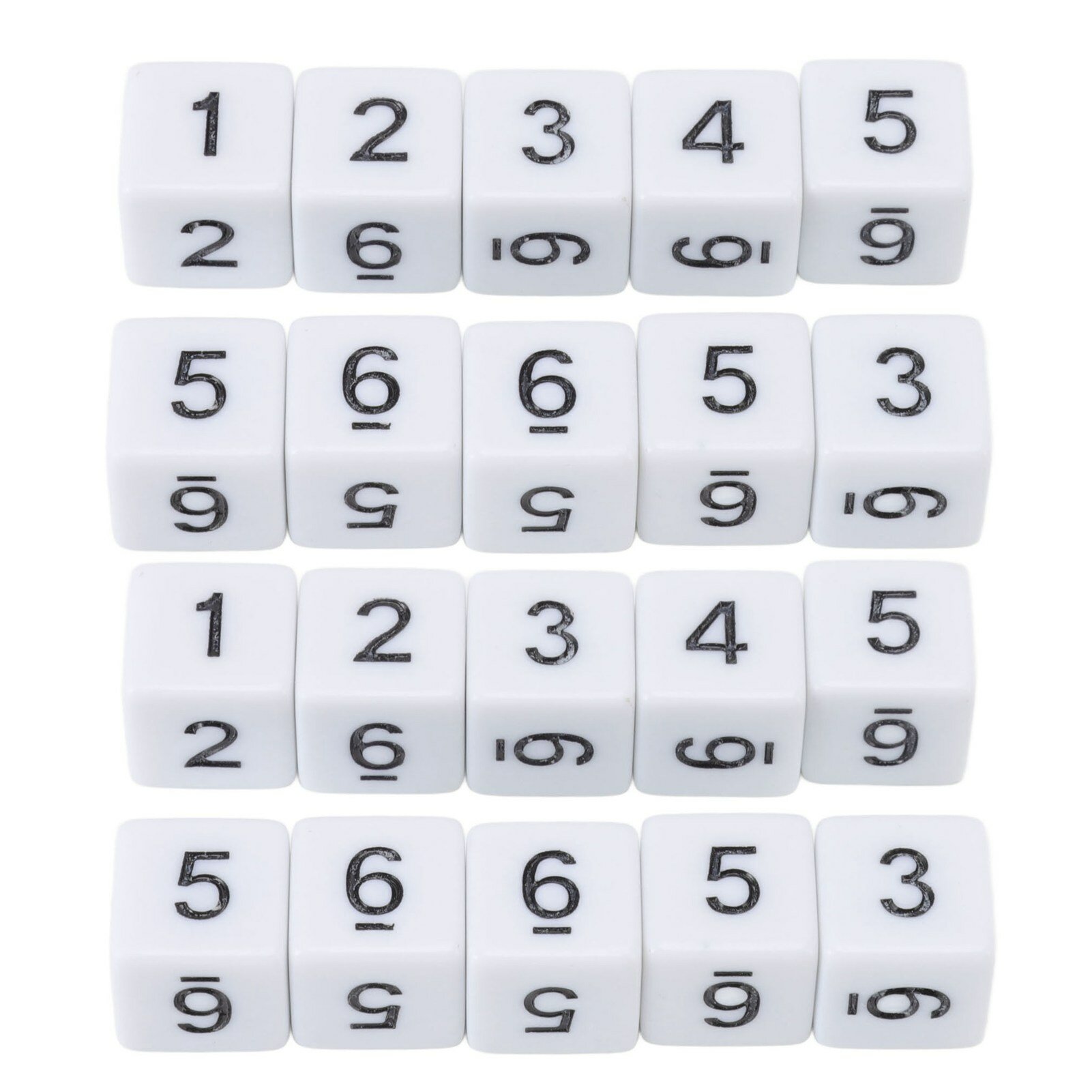 20 шт. 16 мм шестигранные игральные кости с цифрами, пластиковые многофункциональные кубики для настольных игр, игрушечный бар для дома