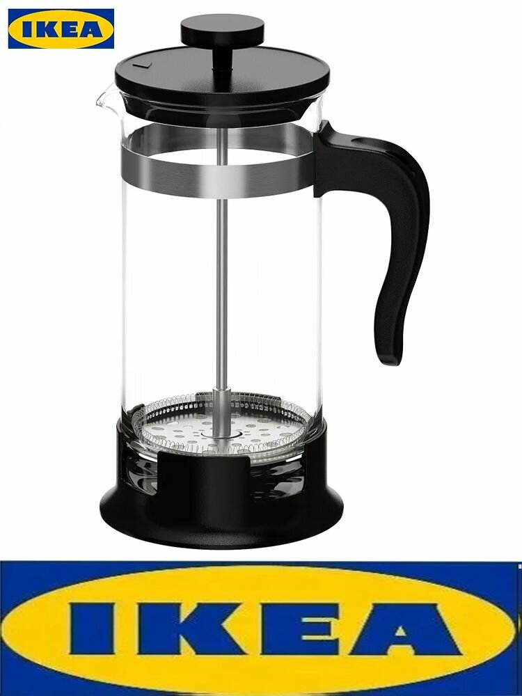 UPPHETTA IKEA 602.413.89 Френч-пресс 1 л. стекло/нерж. сталь