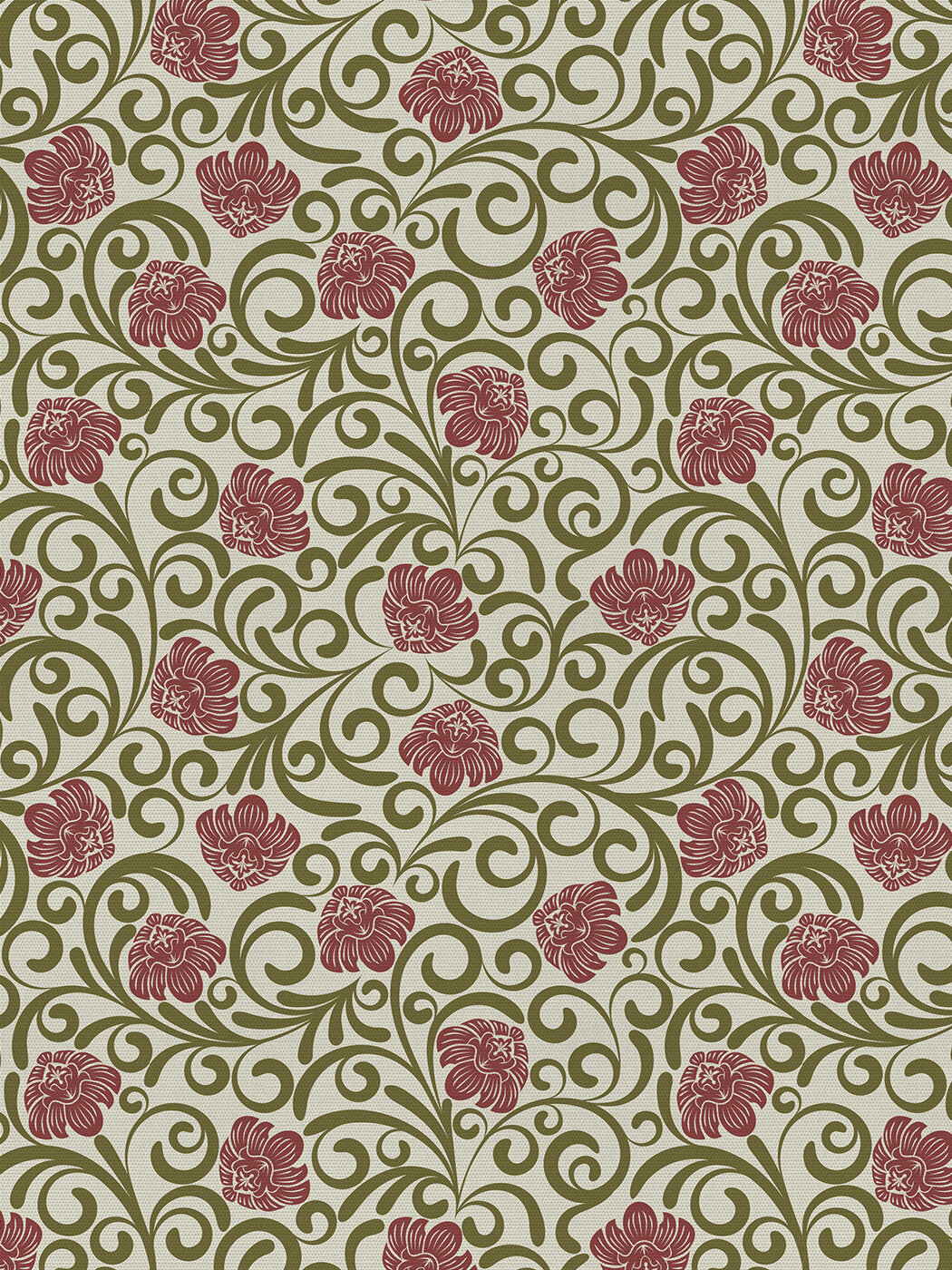 Отрезная ткань для мебели Ambesonne "Цветочный узор" метражом для рукоделия и шитья, оксфорд, 155 см