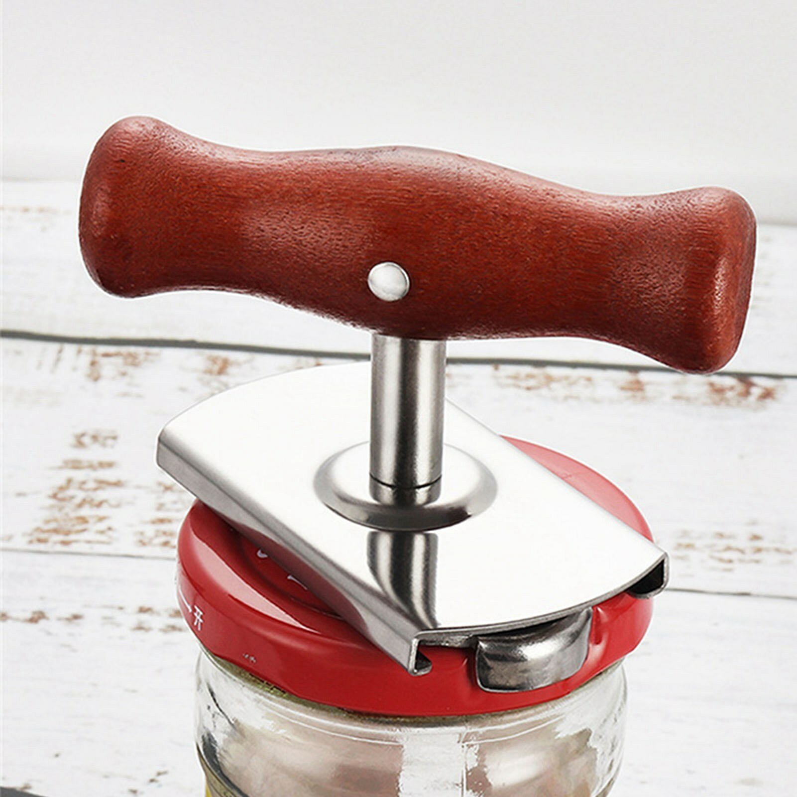 Многофункциональная открывашка для консервных банок, открывалка для бутылок, открывалка для консервных банок из нержавеющей стали с деревянной ручкой, легко откручивается