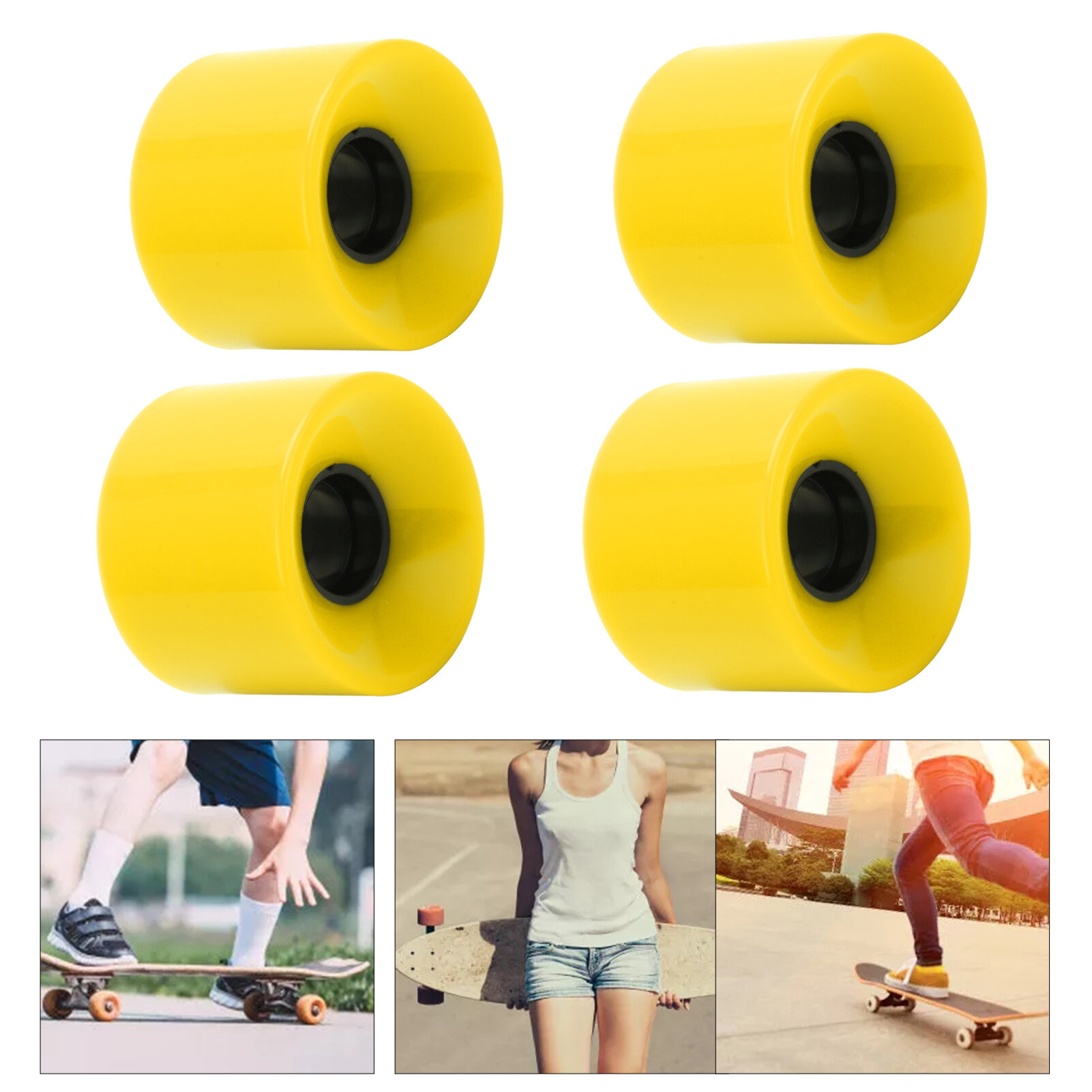 PUENTE 4 шт. 60x45 мм колеса для скейтборда 78A Longboard Cruiser колеса запасные частижелтый