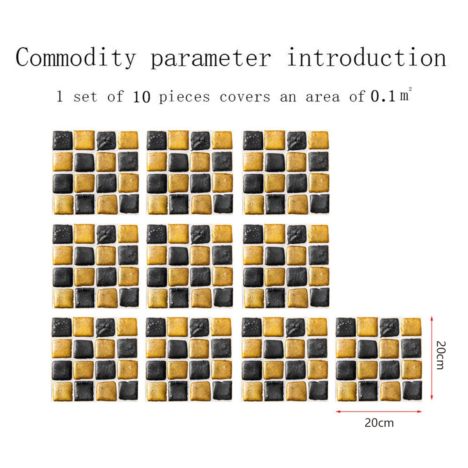 10 шт. наклейки на мозаичную плитку, самоклеящиеся квадратные 3D кирпичные обои для декора кухни, ванной комнаты