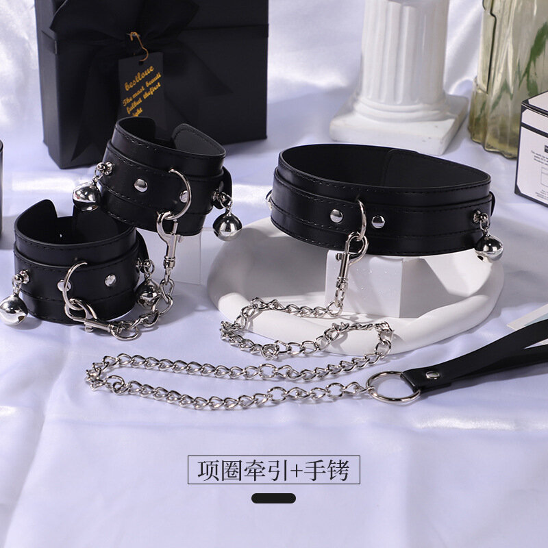 Секс игрушки колокольчик наручники ошейник тяга цепь связывание сдержанность костюм наказание обучение взрослые товары