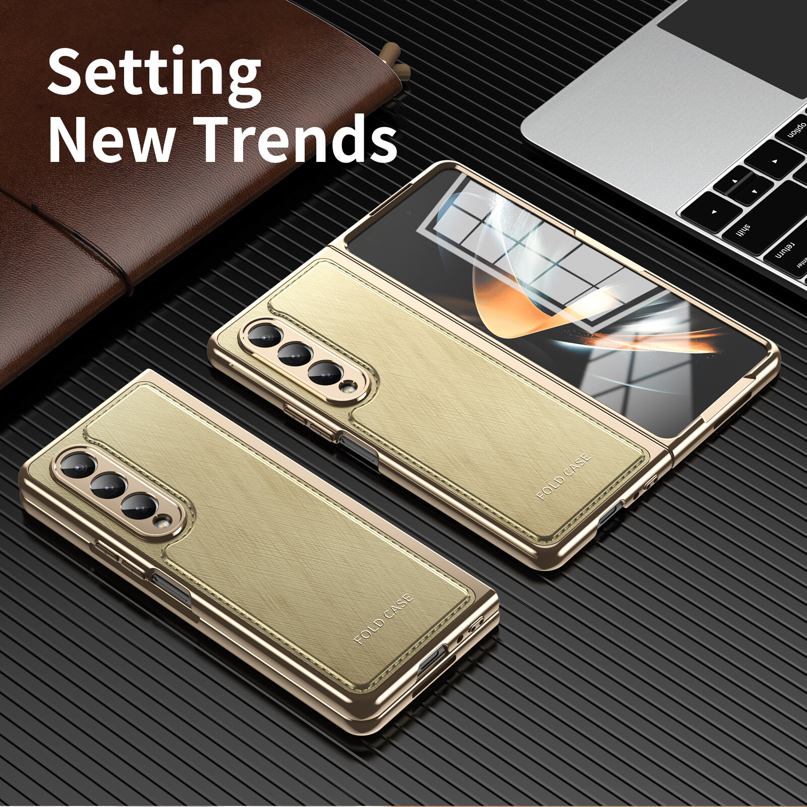 Чехол для Samsung Galaxy Z Fold 4 / Samsung Z Fold4 / Самсунг Галакси З Фолд 4, глянцевая поверхность, металл, пластик, защита камеры, ударопрочный, Samsung, Samsung Galaxy Z Fold 4