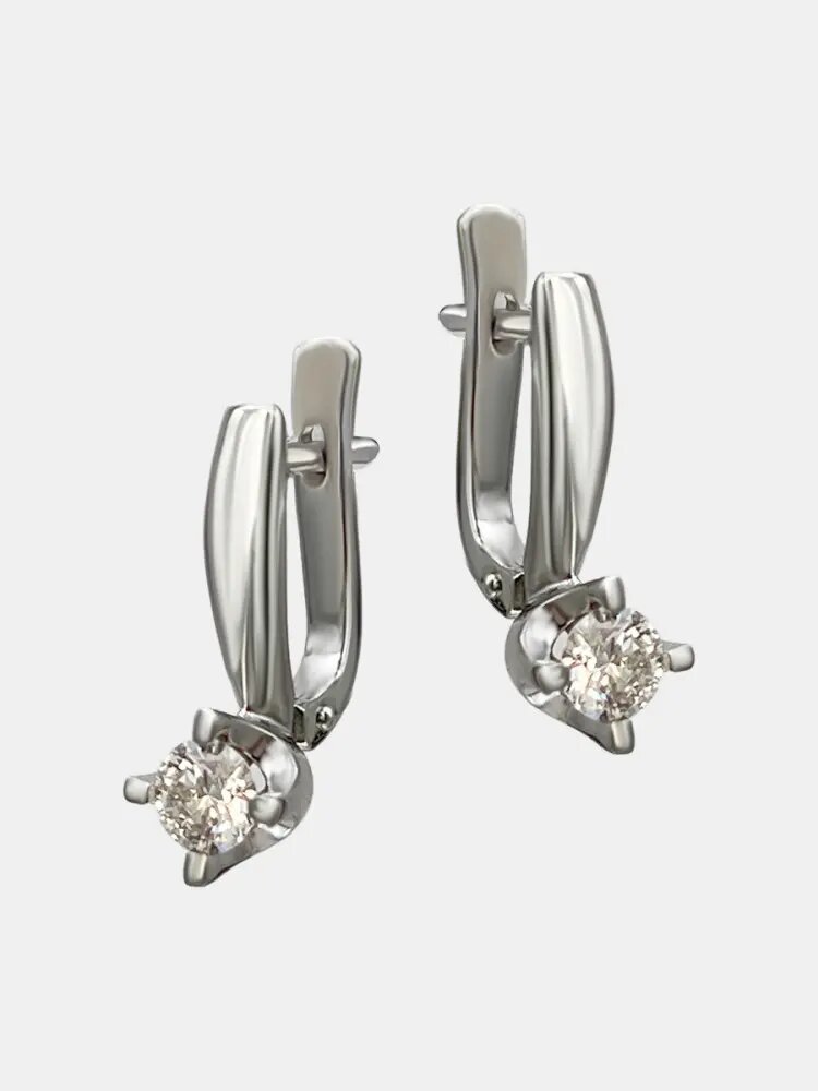 Серьги, платина, 585 проба, бриллиант