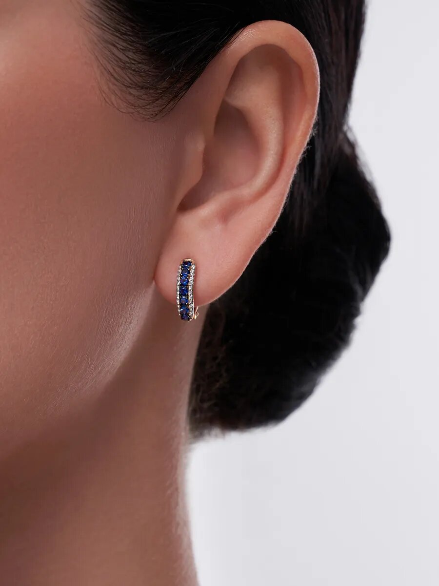 Серьги, серебро, 925 проба, фианит