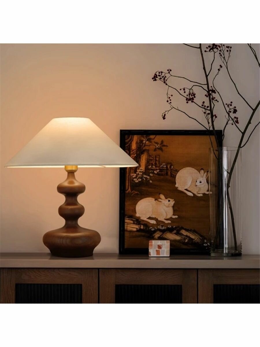 Французская настольная лампа в стиле ретро, лампа настольная с абажуром, 25W