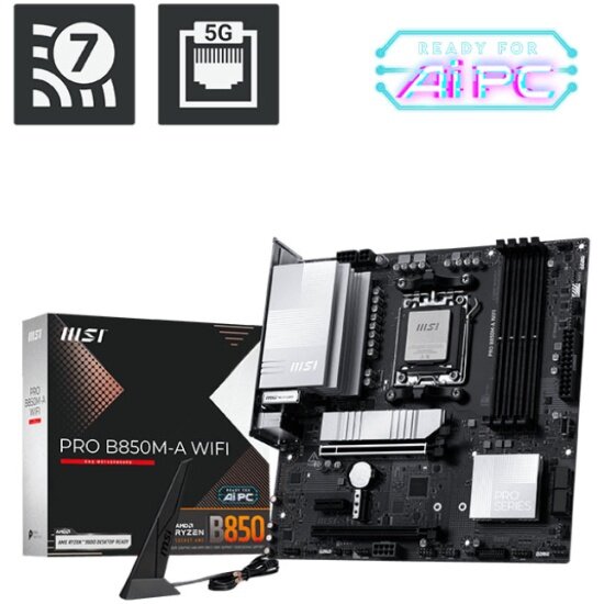 Материнская плата Msi PRO B850M-A WIFI (AM5, mATX)