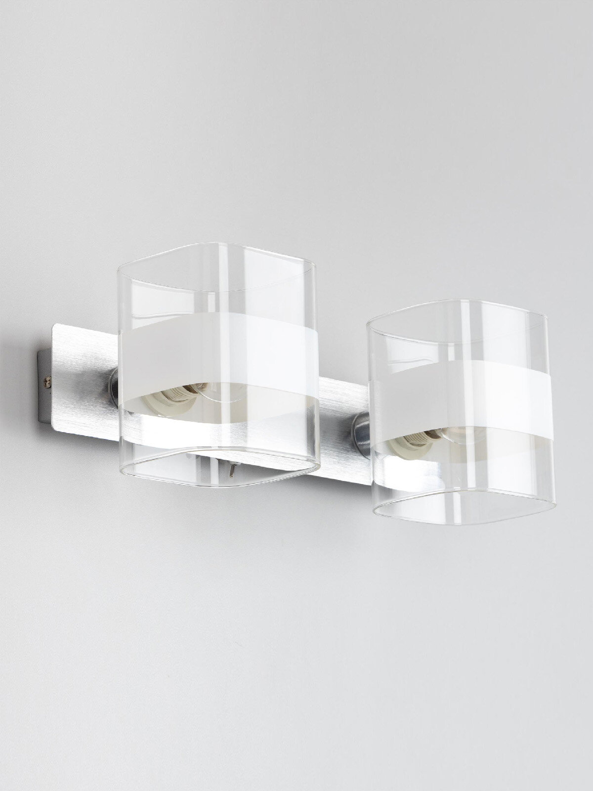 Бра Citilux Вирта CL139320 алюминий, 2хЕ14, 60Вт, прозрачное стекло, хромированные детали