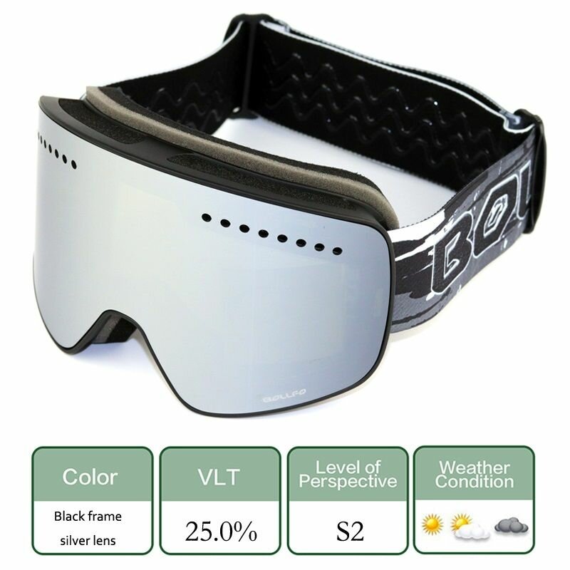 BOLFO Магнитные лыжные очки с двойными линзами, UV400, противотуманные мужские и женские -KP