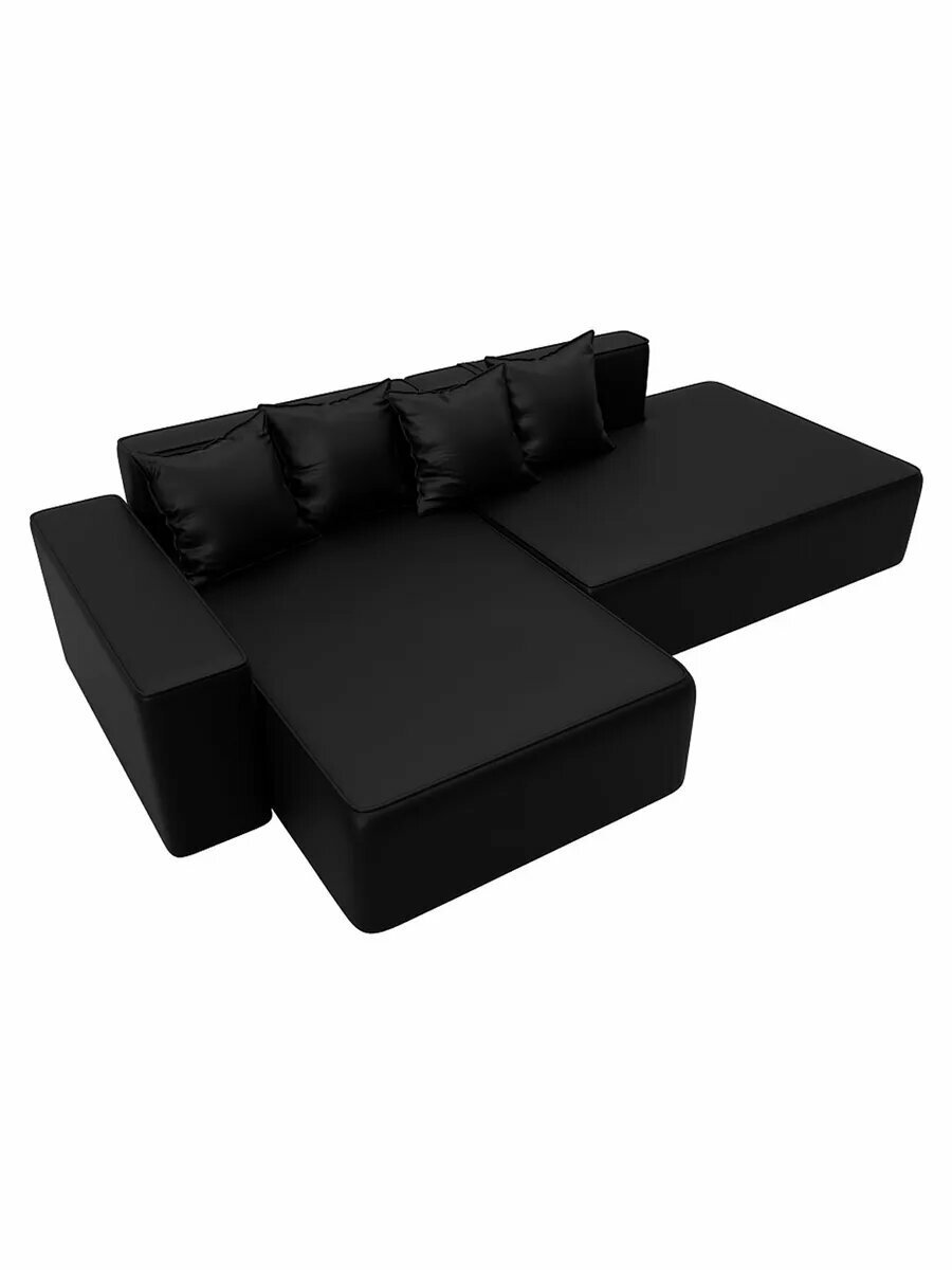 Диван угловой Будапешт со спальным местом 135х202 см, с ящиком для белья, угол левый, экокожа