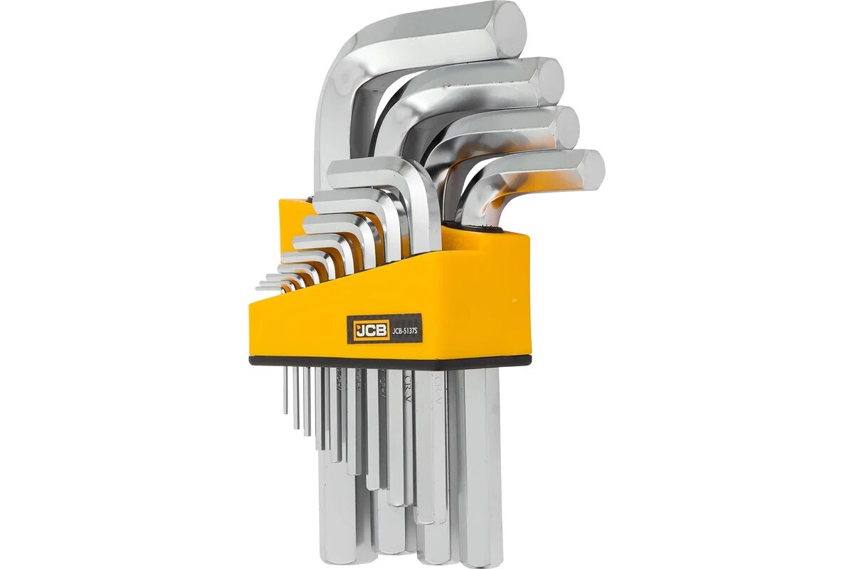 Набор ключей JCB JCB-5137S, шестигранные, Г-образные, 13 предметов