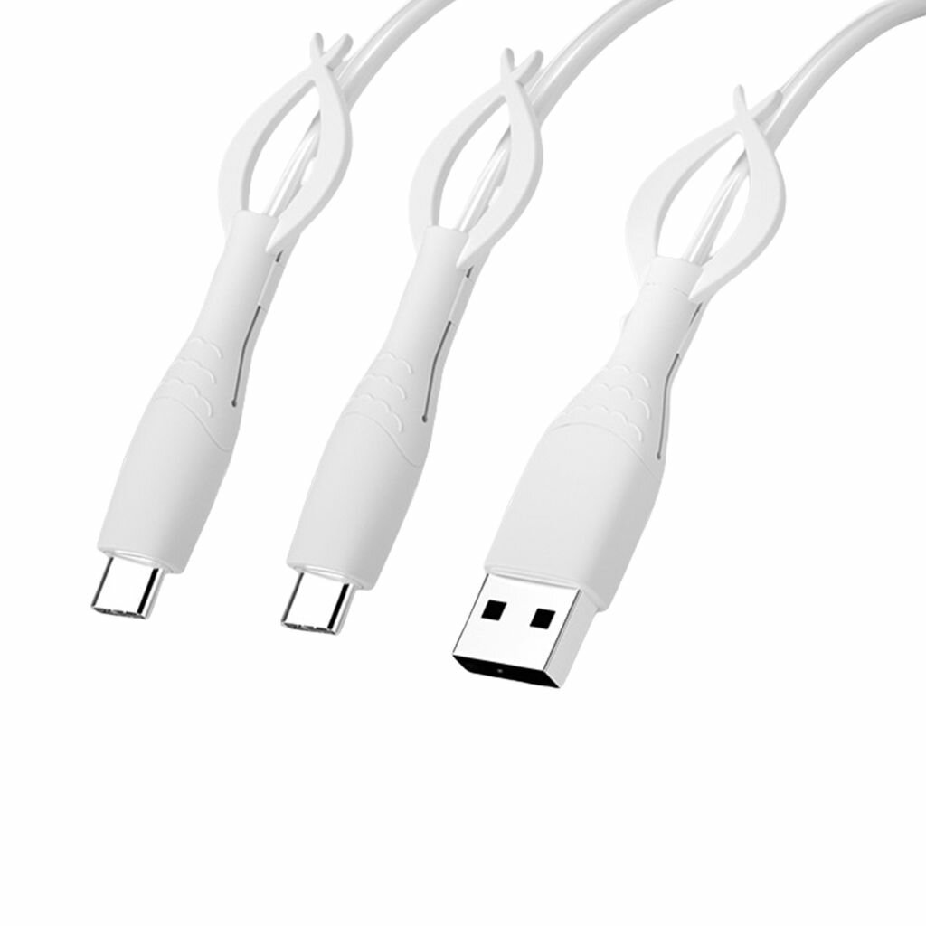 Кабель usb type c ,1 комплект из 3-х силиконовых защитных оболочек для кабеля передачи данных-белый
