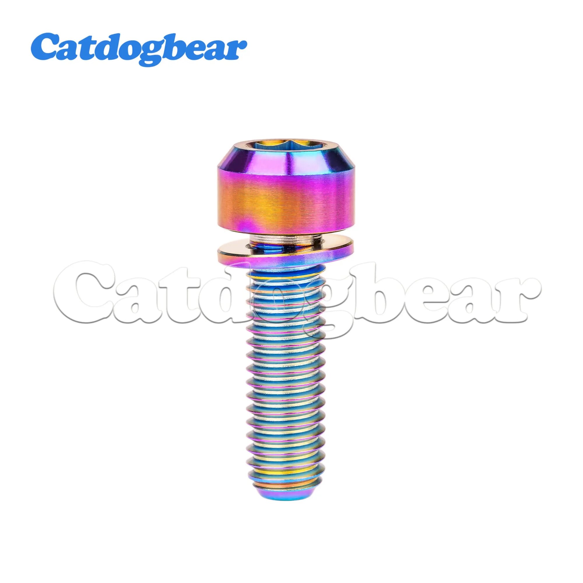 Болты Catdogbear Titanium M5 M6X16 18 20 25 30 35 мм с шайбами М5 (постельное белье), Rainbow, 20 мм
