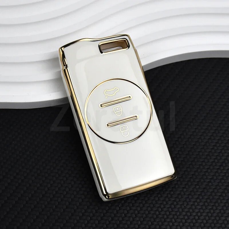 Чехол для автомобильного ключа из ТПУ для Chery Tiggo 7 Pro 8 Pro Exeed Tiggo 2 3x white cover(GLD)