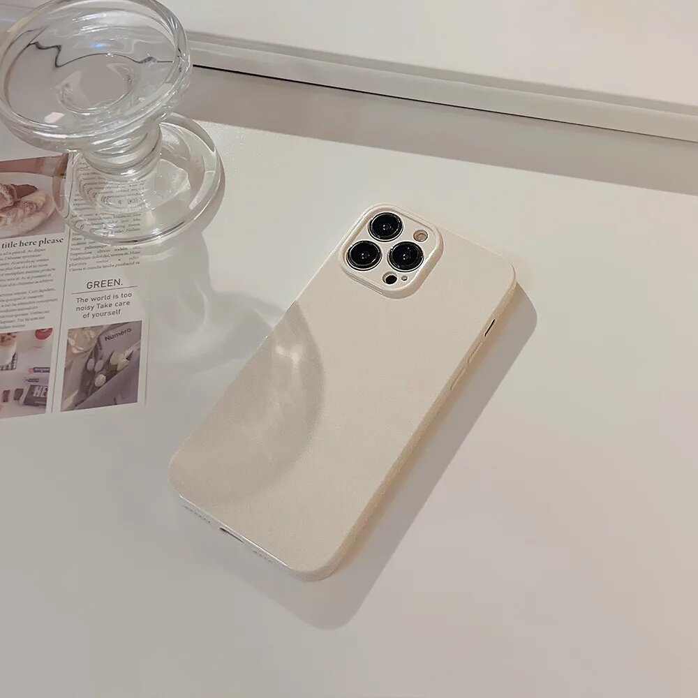 Стильный Простой Чехол Ins Style Из Литого Материала, Однотонный, Белый, 478-white, For iPhone 12