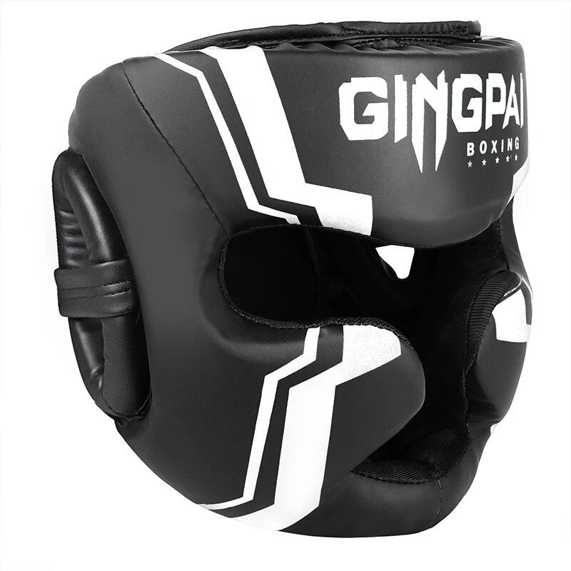 GINGPAI SPORT Боксерский шлем для кикбоксинга красный искусственная кожа S, SD white