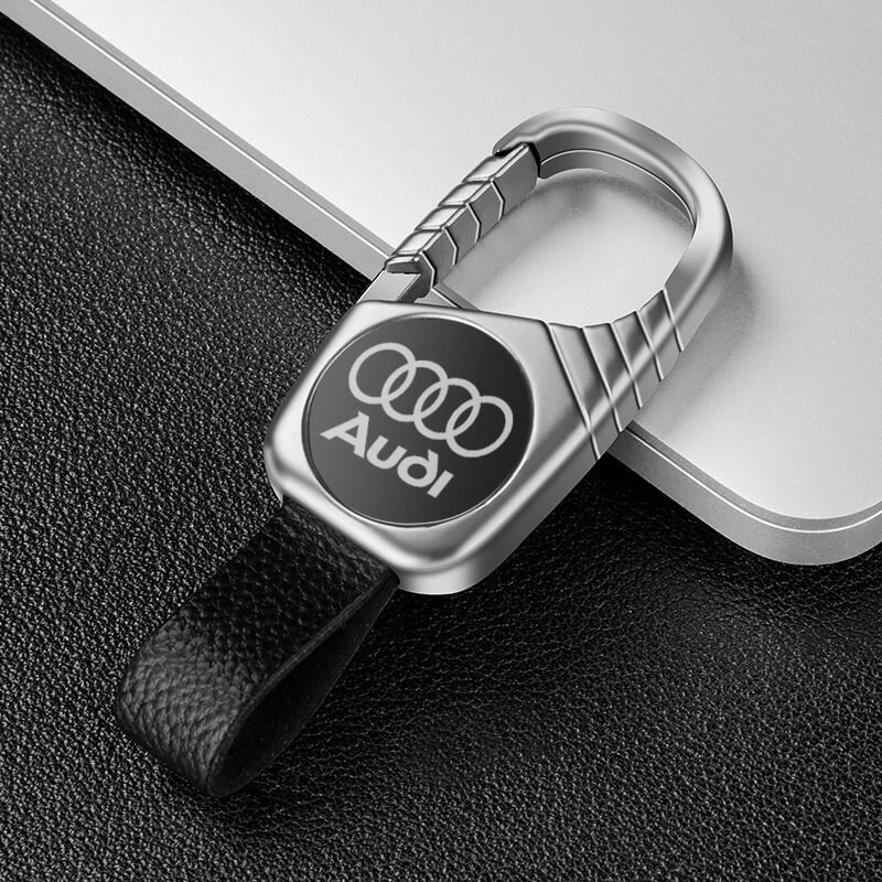 Подходит для Audi брелок из воловьей кожи на веревке, висящий на талии, анти-потерянный креативный автомобильный брелок из высококачественной кожи