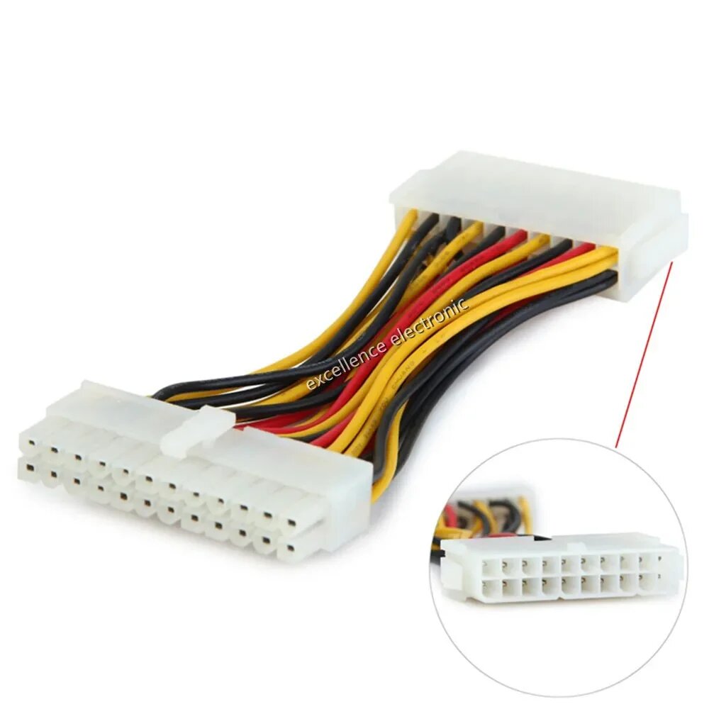 Адаптер кабеля ATX 20-pin male to 24-pin female