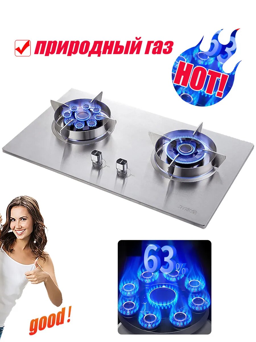 Панель газовой плиты на природном газе