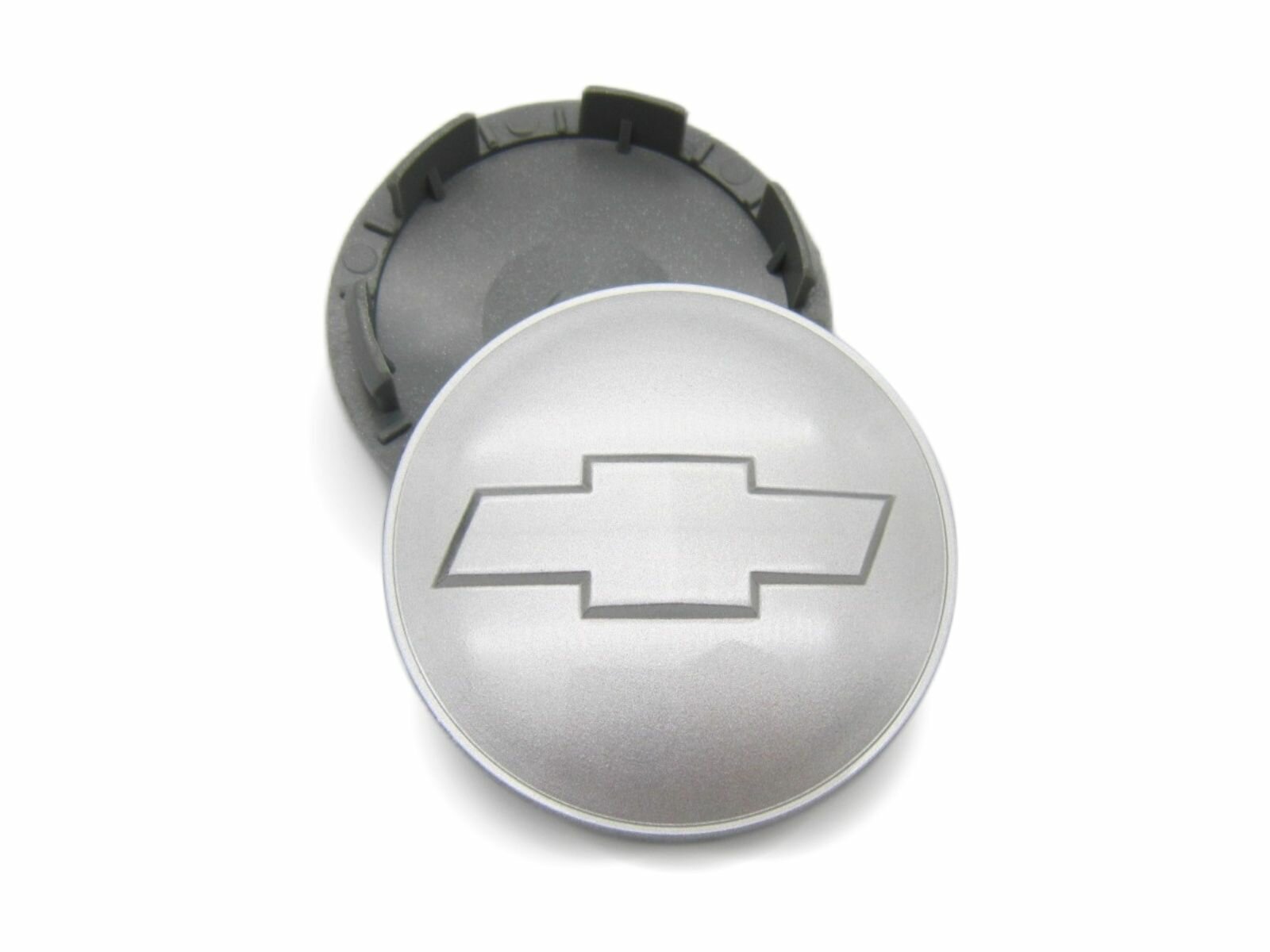 Колпачок заглушка на литой диск КиК Шевроле серебристый 62/55/10, 1 шт.