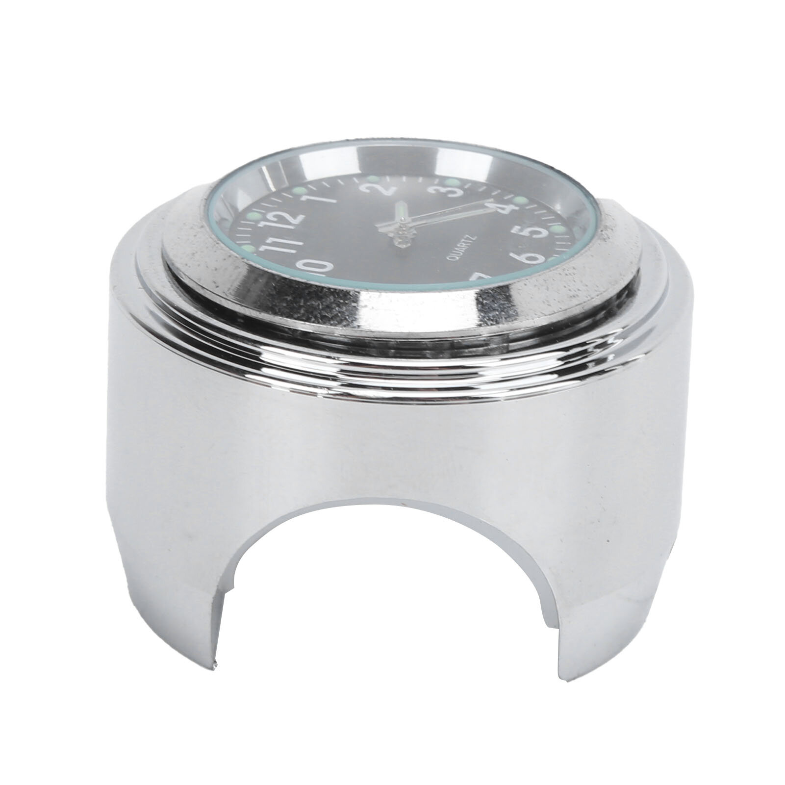 Часы с креплением на мотоцикл, круглые часы, алюминиевые, водонепроницаемые, светящиеся, универсальные, для руля 7/8 дюйма, черный