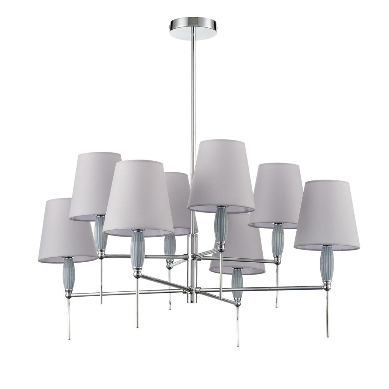 LUMION 8279/8 CLASSI LN26 054 хром/серый, металл/керамика/текстиль Люстра Е14 8*40W 220V KARMEN