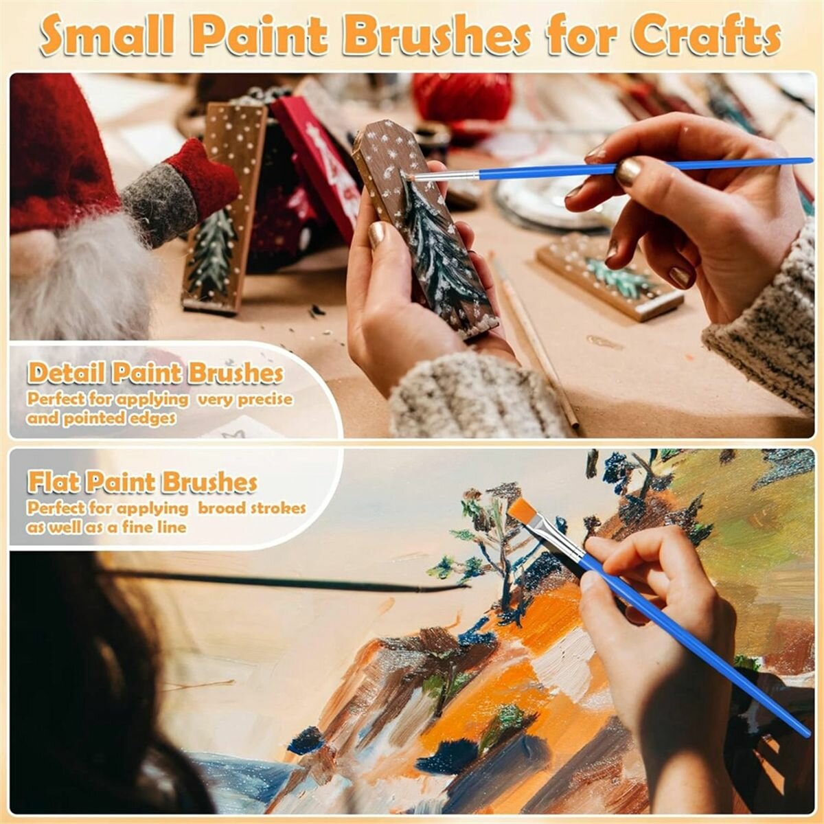 240 шт. Маленькие кисти для рисования, плоские тонкие художественные кисти