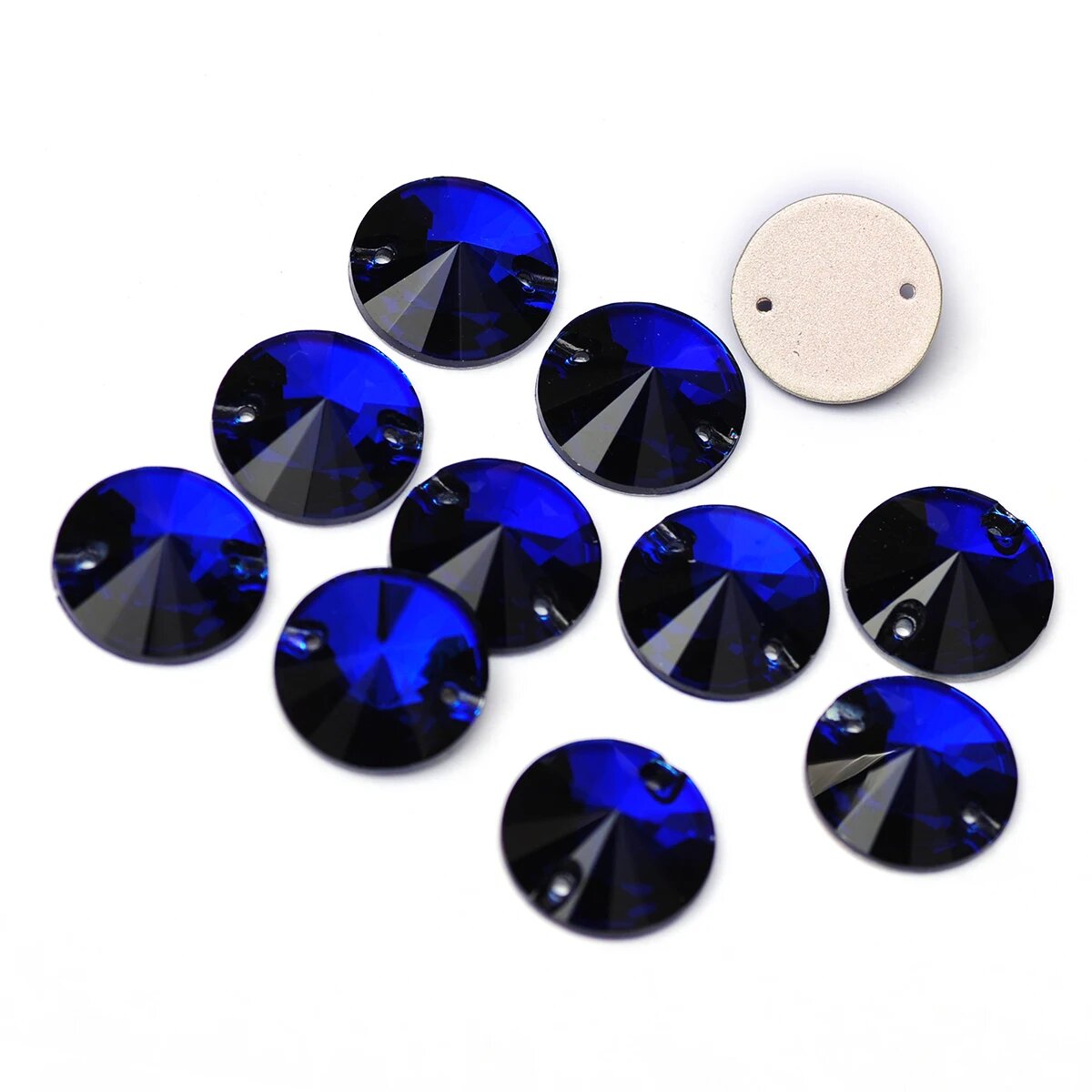 YANRUO Кольтово-синие стеклянные кристаллы для декора Темно-синий, 10mm 35pcs