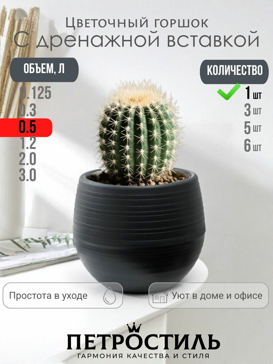 Горшок для цветов 500 мл