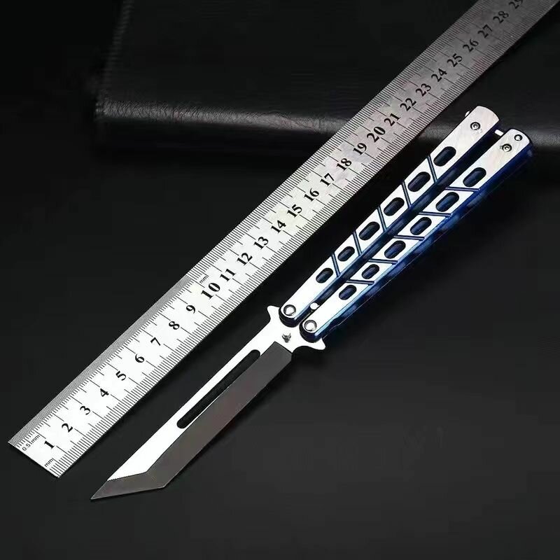 Новый Дамаск сталь для начинающих бабочка нож без лезвий новичок практика бабочка складной прохладный ручной нож