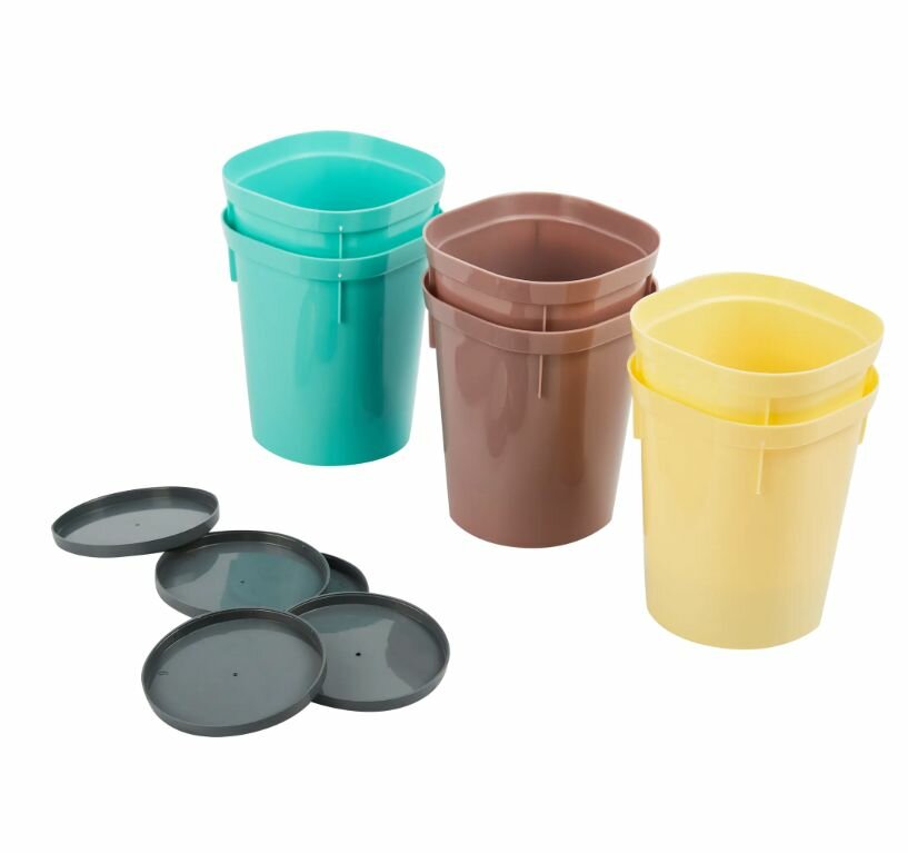 Комплект для рассады горшки со съемным дном Ingreen 8.3х8.3х20 полипропилен разноцветный 6 шт