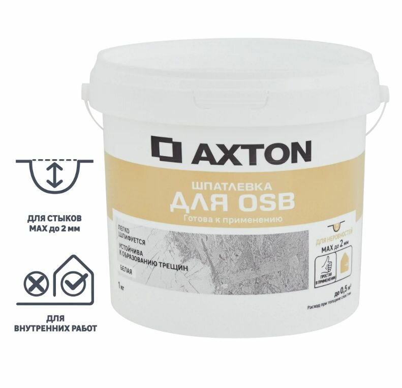 Шпатлевка Axton для OSB цвет белый 1 кг