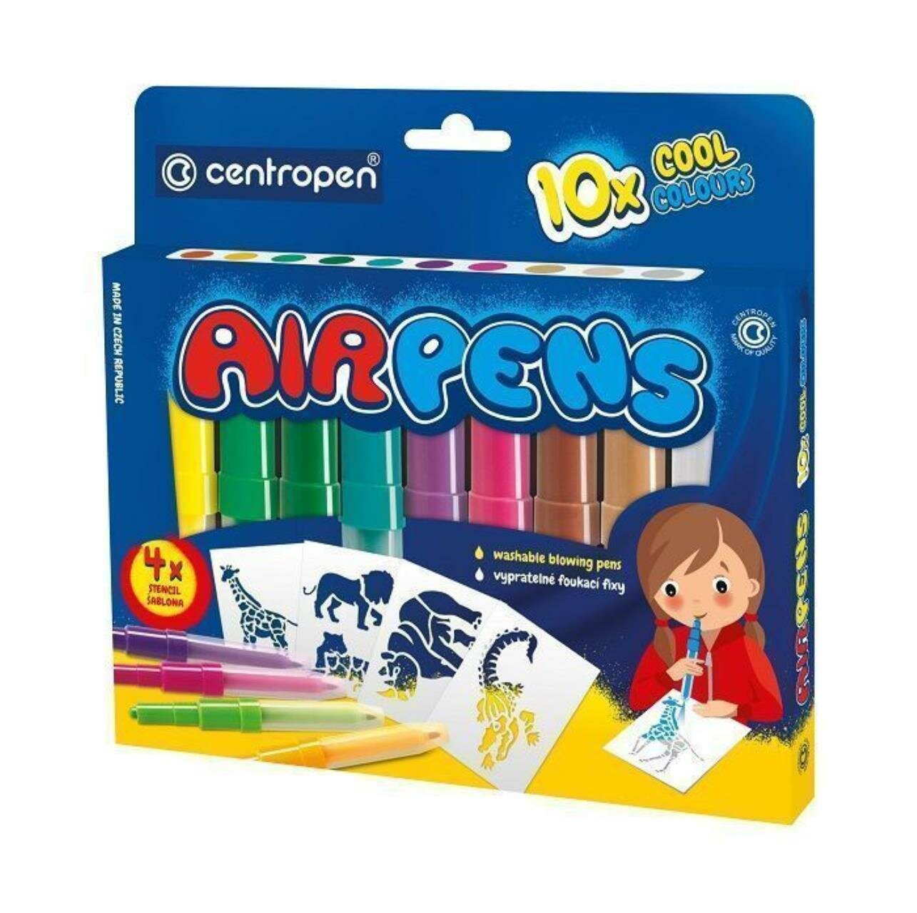 Фломастеры воздушные CENTROPEN AIR PENS COOL COLOURS 10 цветов