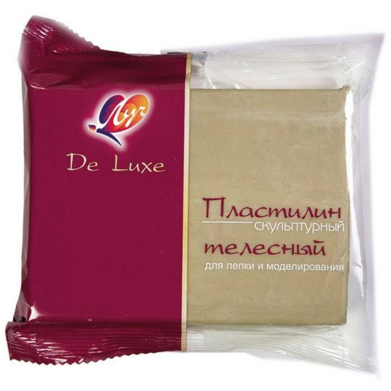 Пластилин скульптурны Луч De Luxe 300 г телесны