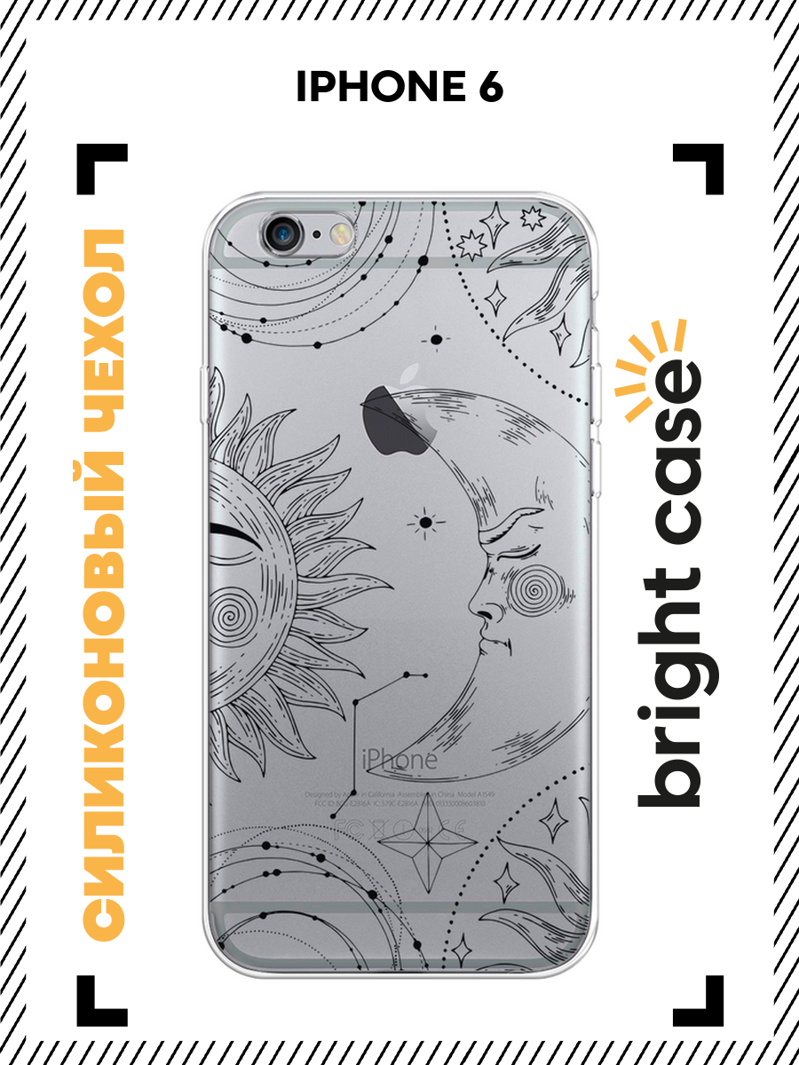 Чехол на Apple iPhone 6/6S / Айфон 6/6S с принтом Астральные лики, прозрачный