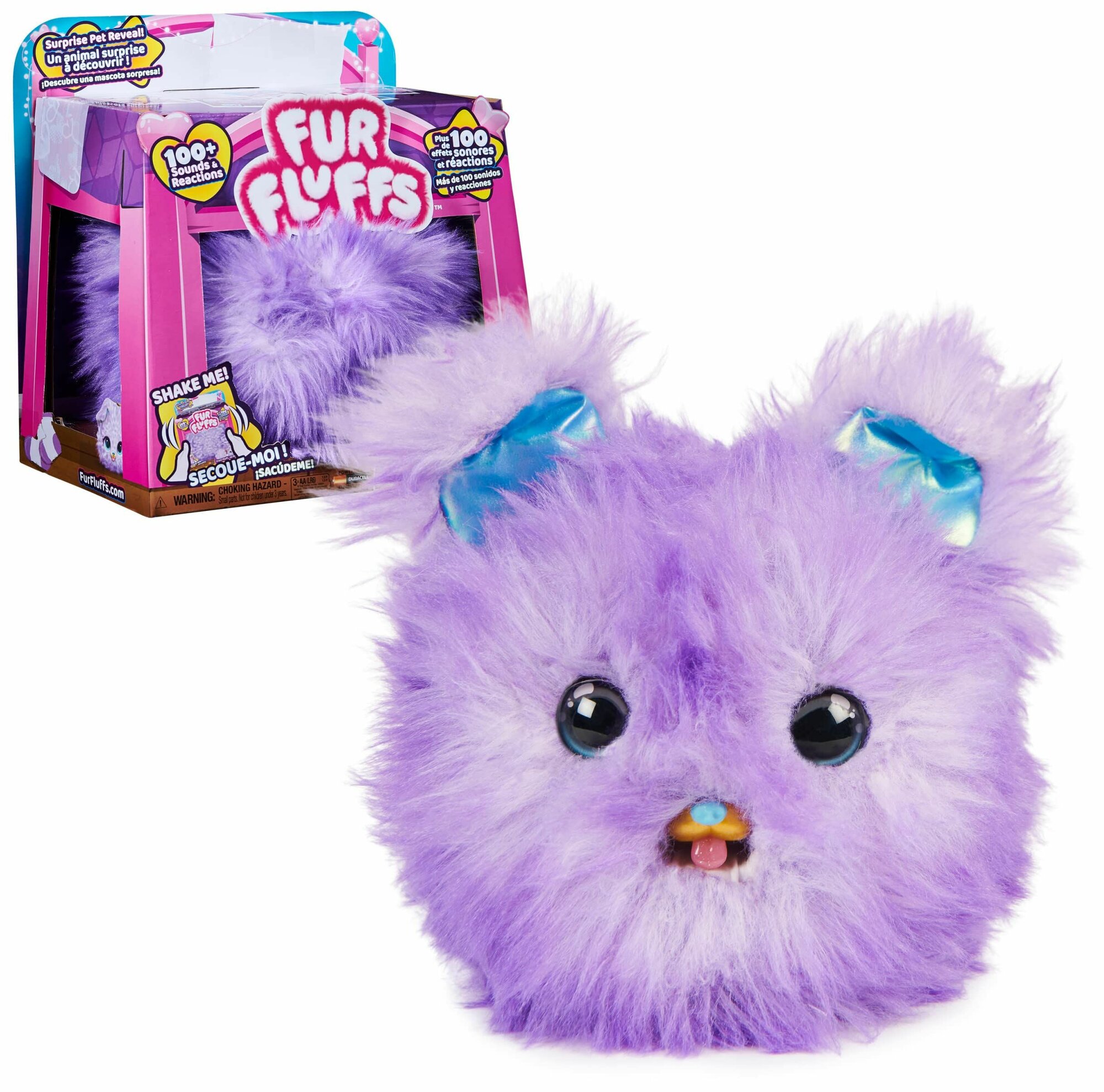 Spin Master Fur Fluffs Pupper Fluff / Детская Интерактивная Электронная Плюшевая Игрушка Для Собак С Милыми Фиолетовыми Щенками, Более 100 Видов Звуков И Реакций, Подходит Для Детей Старше 5 Лет