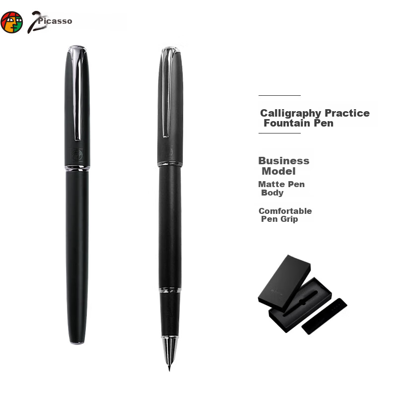 Pimio Stainless Steel Pen Signature Pen Financial Special 0.38mm Business Office Gift Adult Student Calligraphy Practice Men and Women Graduation Gift Malaga Series 916 Twilight Grey