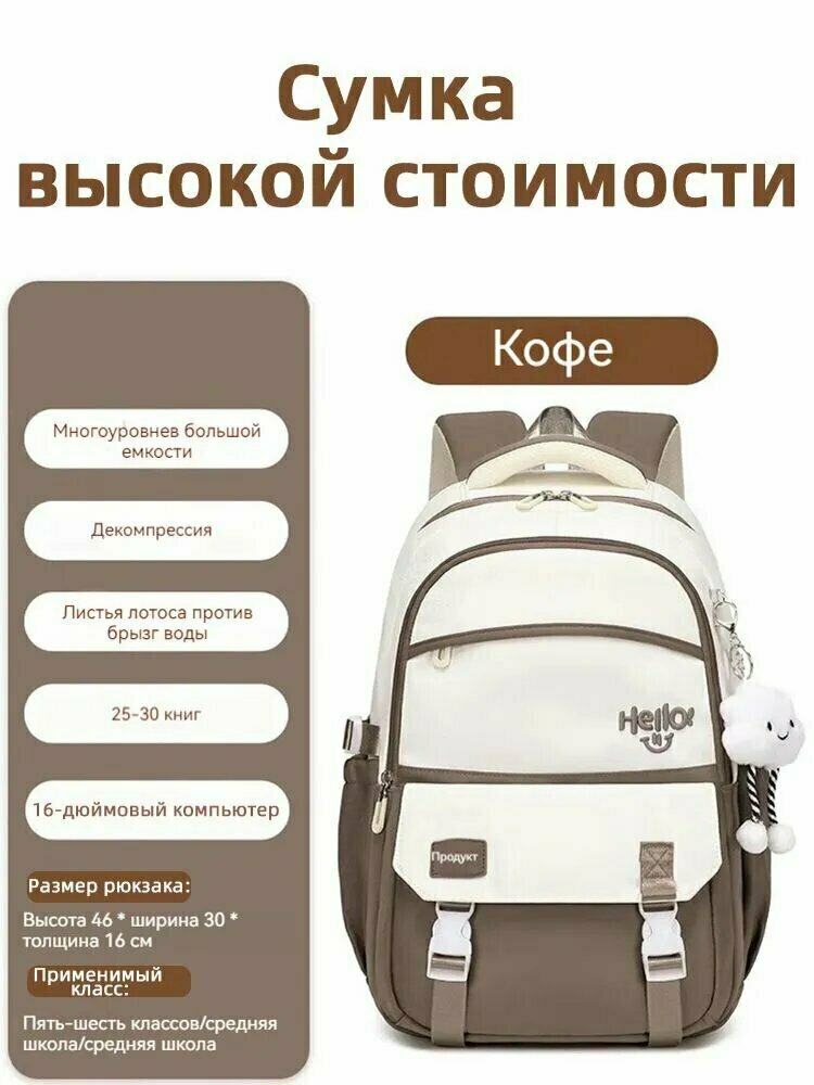 Студенческая школьница средней школы с высокой внешностью и рюкзаком больших возможностей