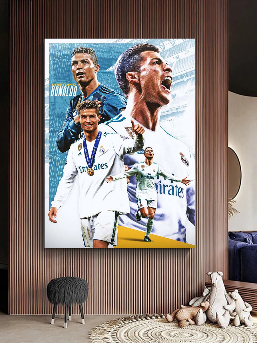 Картина на стену - "Футбол, Криштиану Роналду / Cristiano Ronaldo" , 50х70 см.