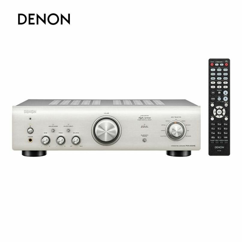 Стереоусилитель HiFi DENON PMA-600NE с поддержкой Bluetooth, цифровой вход, 192 Гц/24 В, серебристый