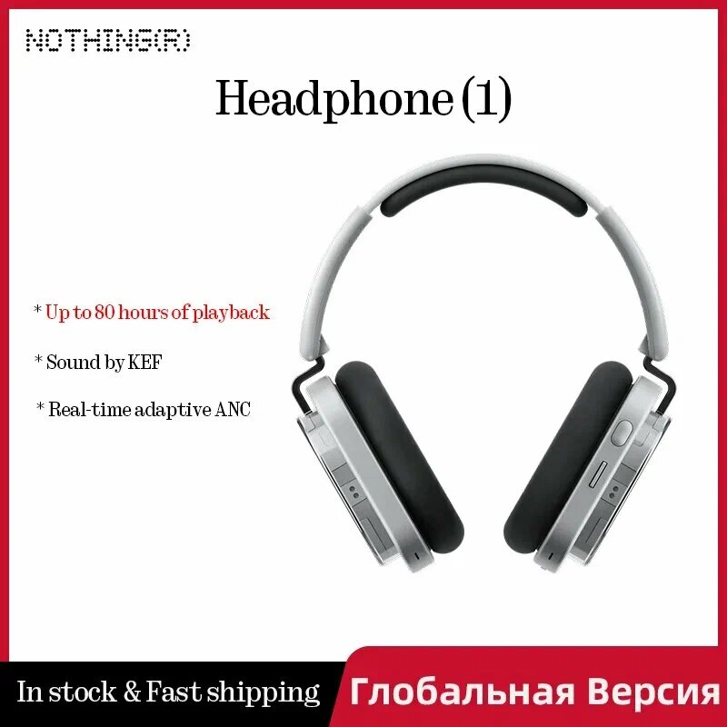 Наушники Nothing Sound, активное шумоподавление, до 80 ч воспроизведения, Bluetooth 5.3