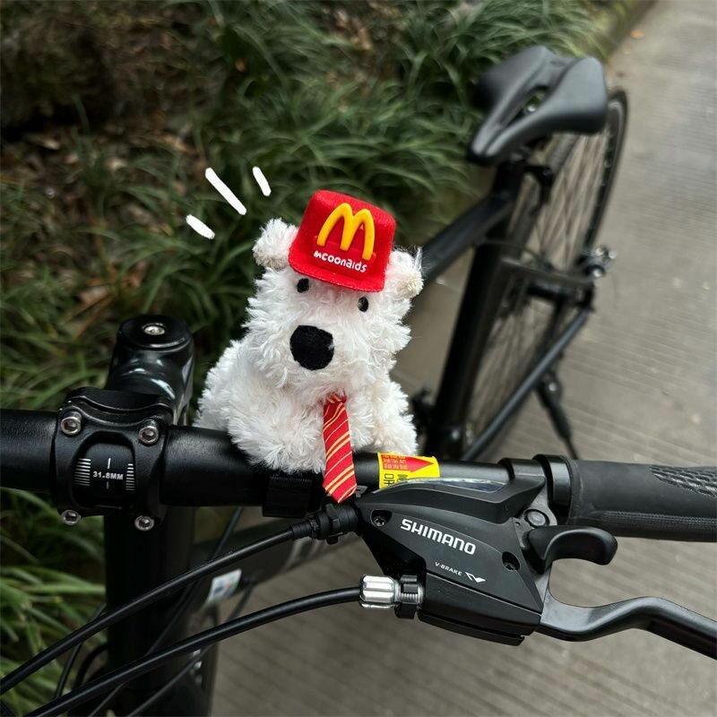 Кукла-фигурка для велосипеда West Highland Puppy, подвеска на горном велосипеде, магическая лента, руль гоночного