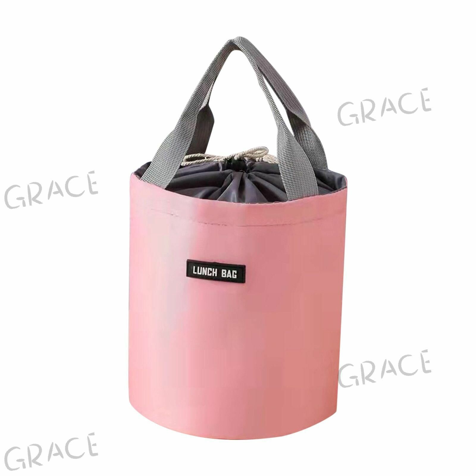 Портативная круглая сумка для обеда, изолированная сумка для доставки еды на работу.